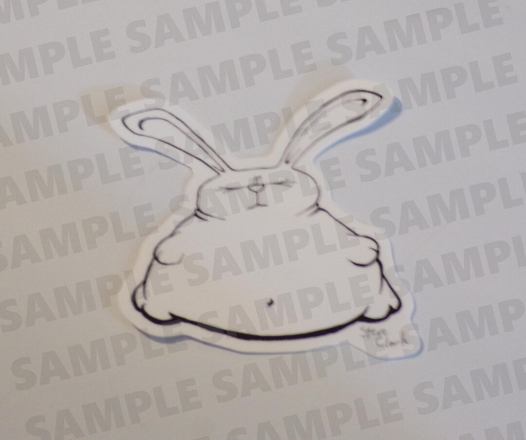 Disgruntled Rabbit Vinyl Sticker - Etsy