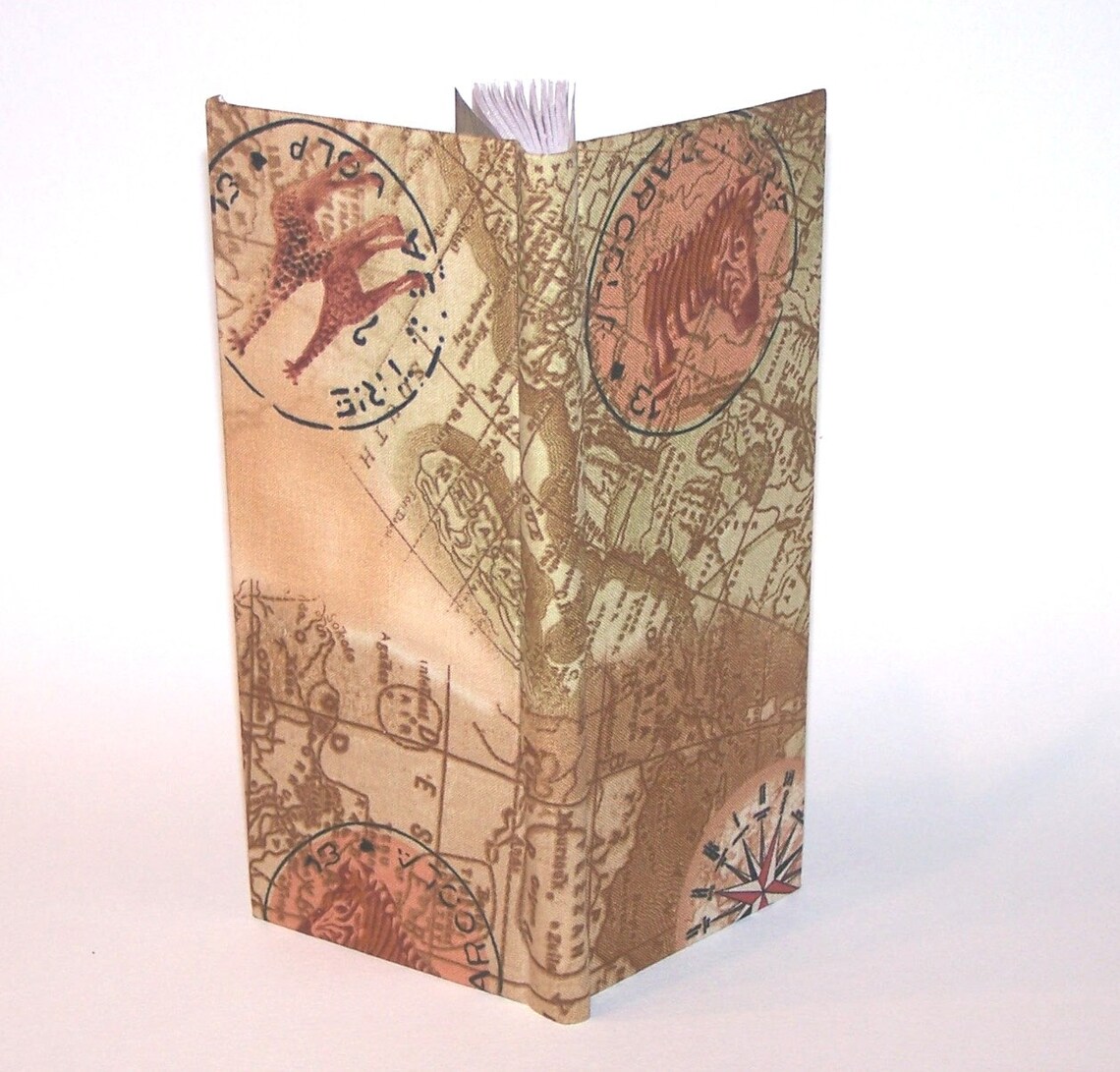 Map Patterned Pocket Notebook With Lined Pages - Etsy