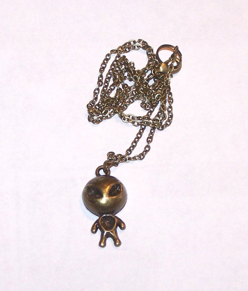 Bronze Alien Necklace - Etsy
