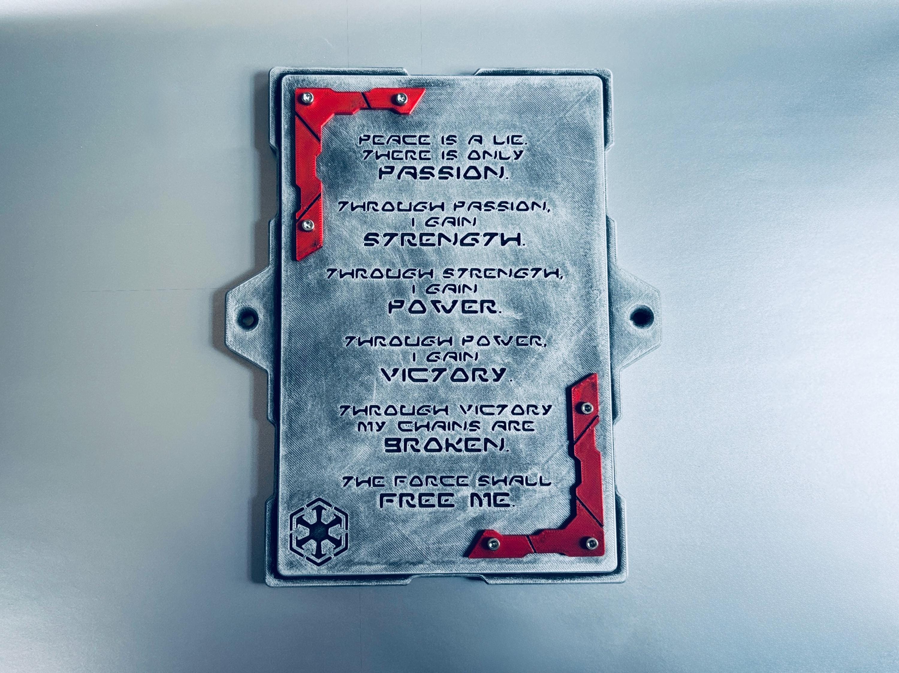 Sith Code Wall Plaque - Wall Mount Panel - Etsy