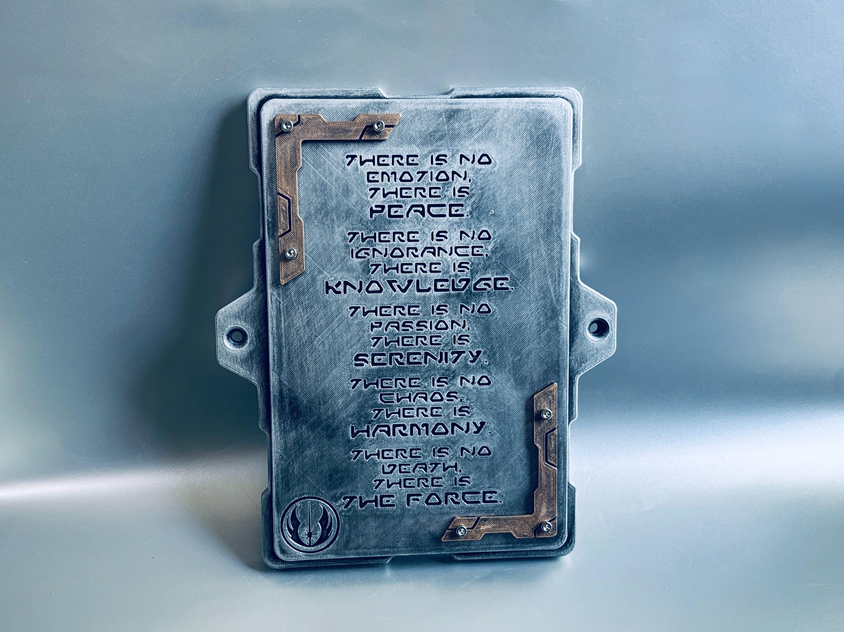 Jedi Code Wall Plaque - Wall Mount Panel - Etsy