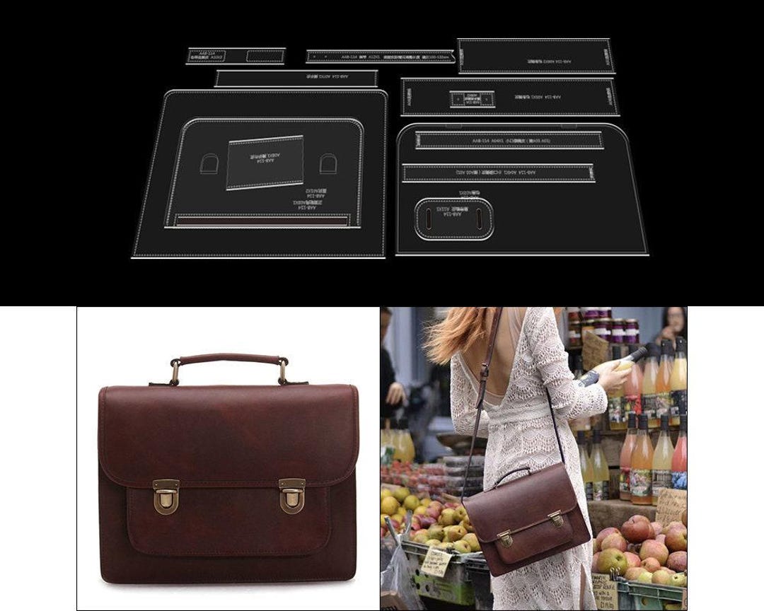 Messenger Bag Pattern Template, Messenger Bag Acrylic Template, Leather ...