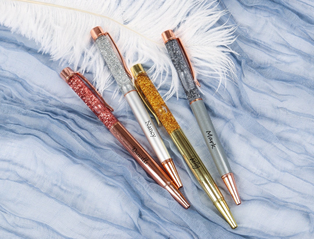 Personalised Quicksand Pen,gift,coloured Glitter Pen,bridesmaid Pens ...