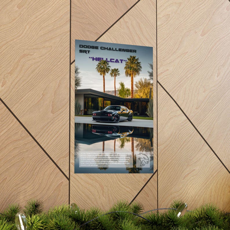Dodge Challenger SRT Hellcat Wall Art Print, Matte Vertical Posters ...