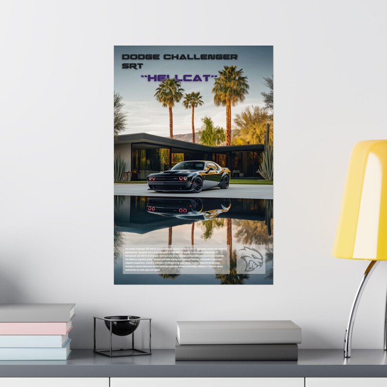 Dodge Challenger SRT Hellcat Wall Art Print, Matte Vertical Posters ...