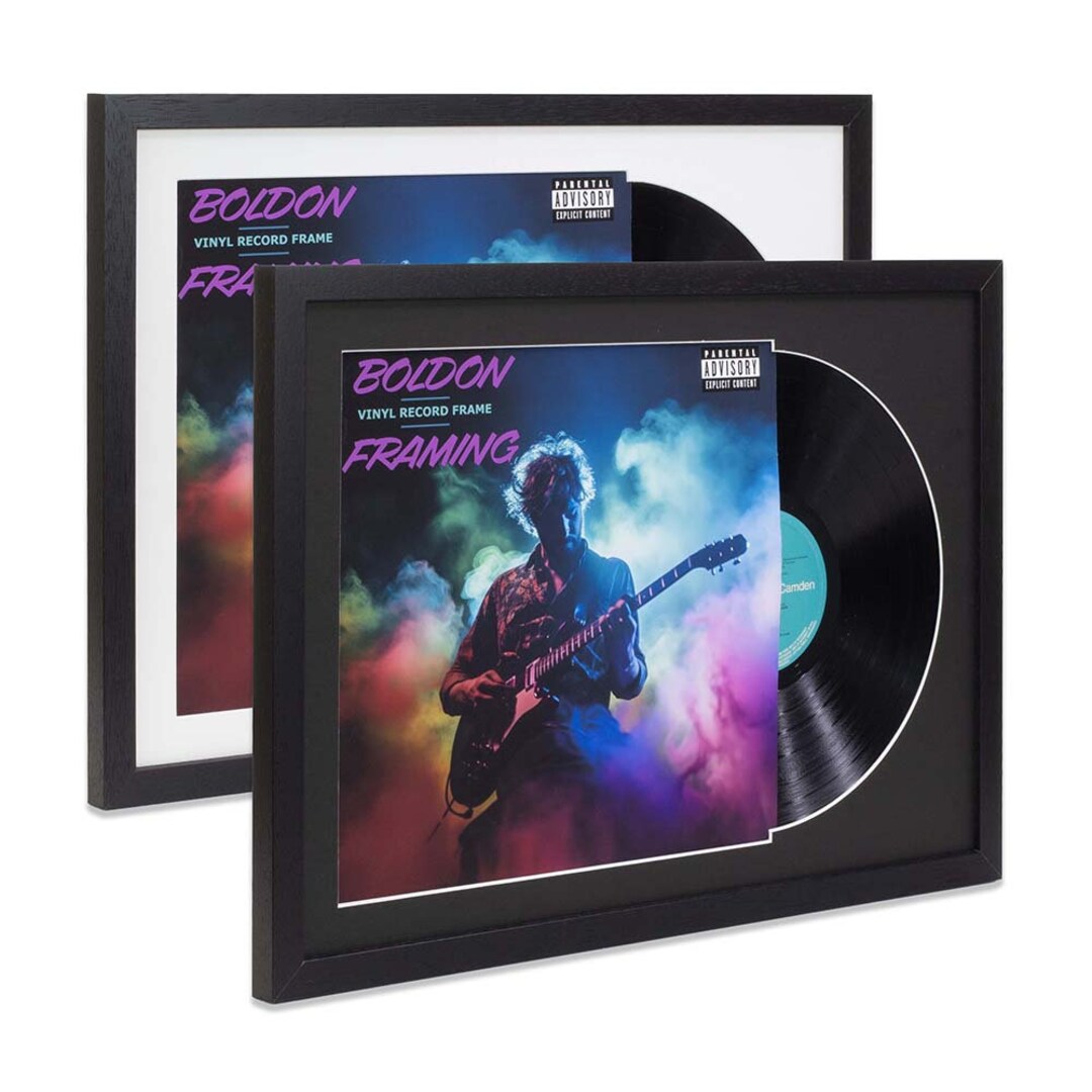 12" Vinyl LP Record and Album Cover Frame With Black Mount or White ...