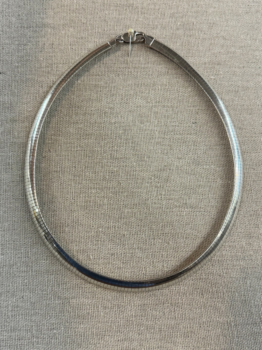 Sterling Silver Wide Omega Necklace Italy - Etsy