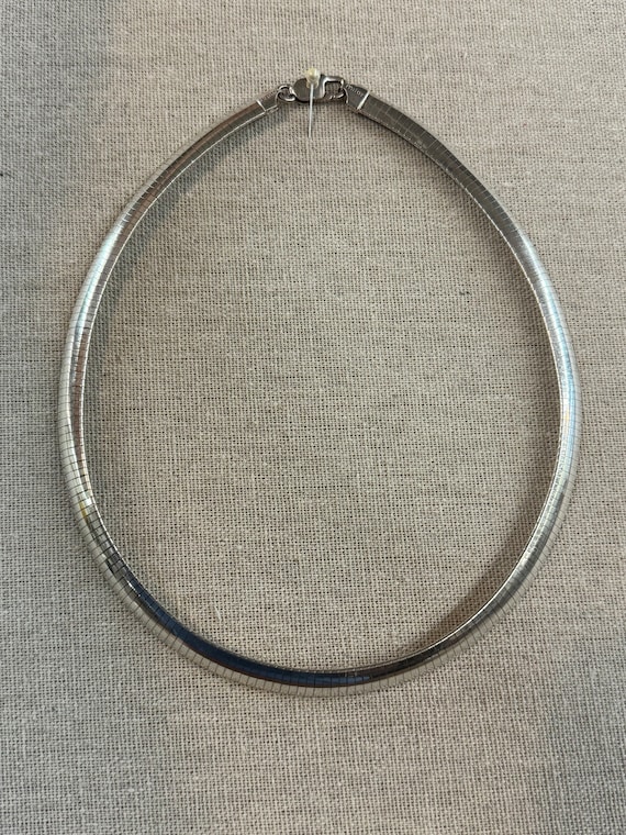 Omega Sterling Silver Collar Chain - Gem