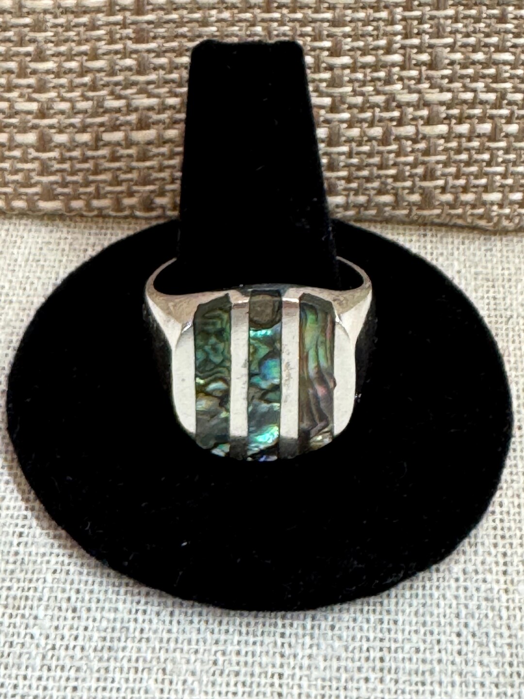 Sterling Silver Taxco Ring Abalone Shell Men Women Band - Etsy