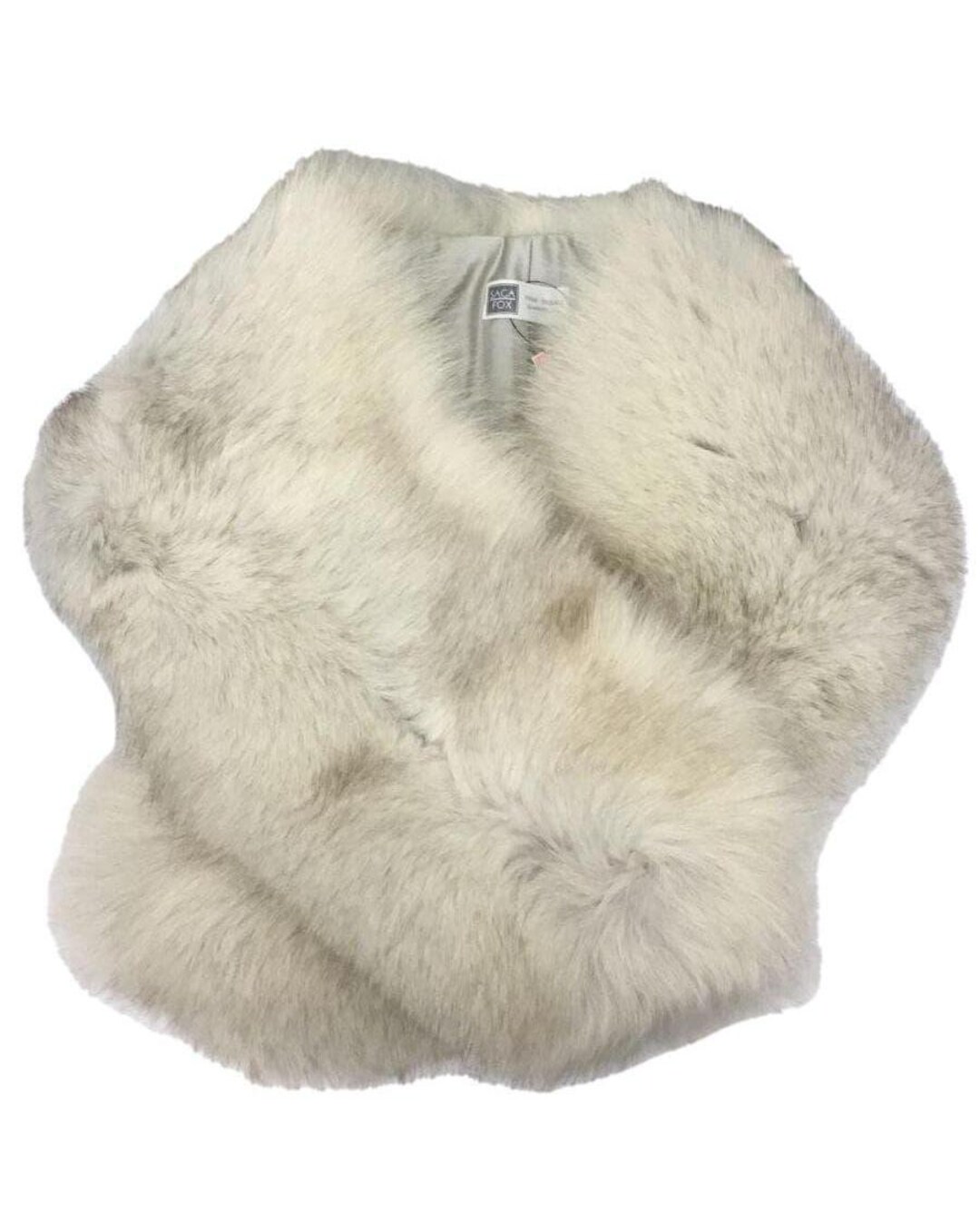 SAGA FOX Scarf Real White Fox Fur Scarf Long Fur Pure Authentic Snow ...