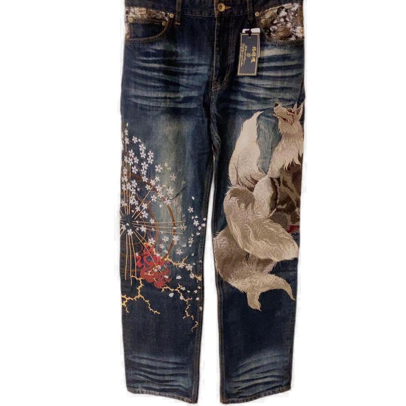 Embroidered Jeans Mens - Etsy