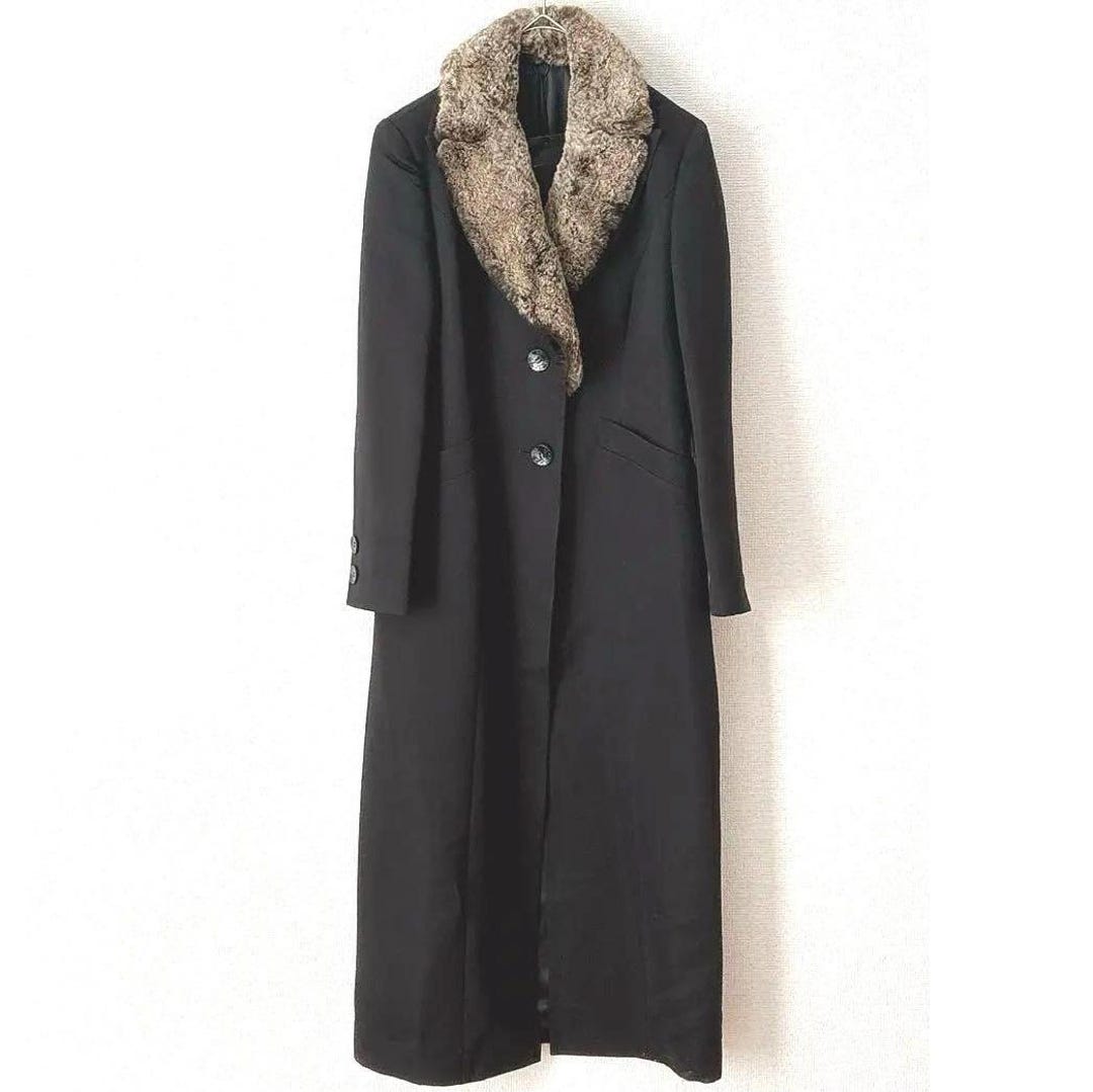 Biemme Collezione Tokyo Rabbit Fur Collar Coat Japanese Long Coat ...