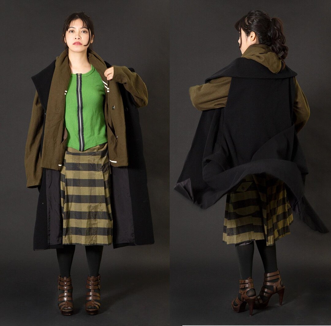 Y's Yohji Yamamoto Jinbaori Sleeveless Overcoat Black Long Coat Surcoat ...