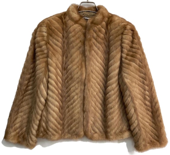 SAGA MINK jacket Japanese real mink fur coat caramel … - Gem