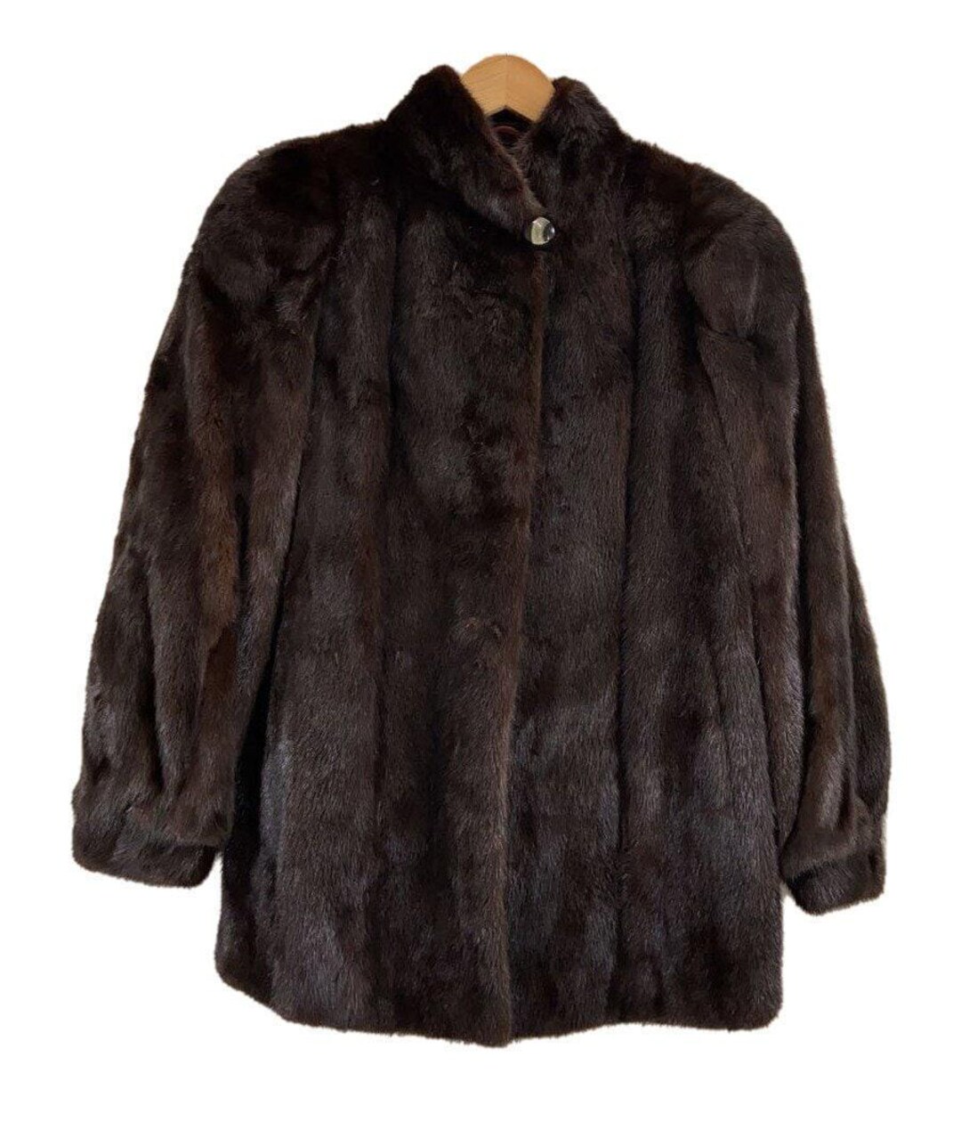 SAGA MINK Real Mink MUTUS Fur Coat Dark Brown Fur Coat Very Dark Brown ...