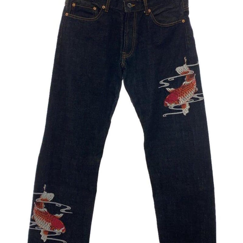 Embroidered Jeans - Etsy