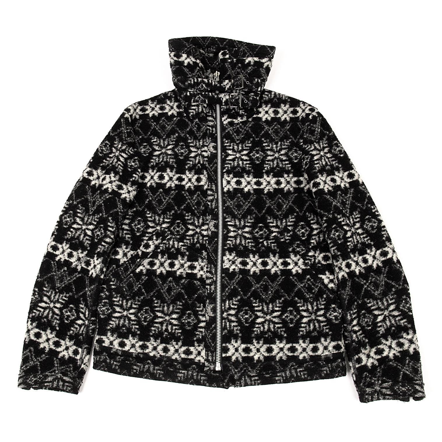 Y's Yohji Yamamoto Nordic Wool Jacket Cowl Neck Ground Y Snowflake ...