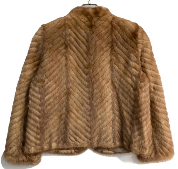 SAGA MINK jacket Japanese real mink fur coat caramel … - Gem