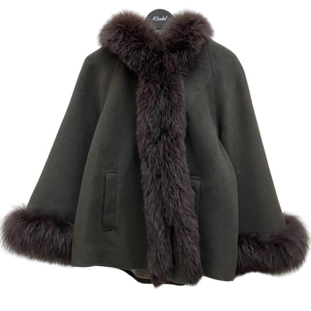 Diagram Grace Continental Fox Fur Cape Coat Angola Wool Poncho Cardigan ...