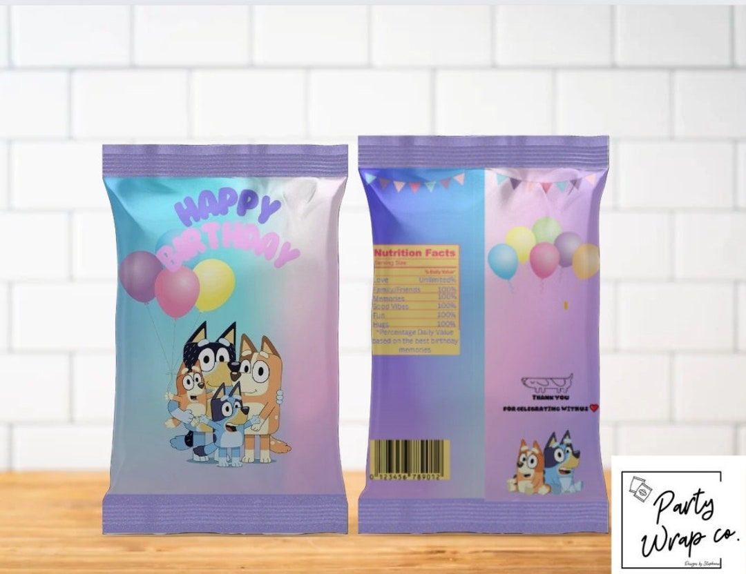Personalized Bluey Birthday Variety Chip Bags 1oz. - Etsy