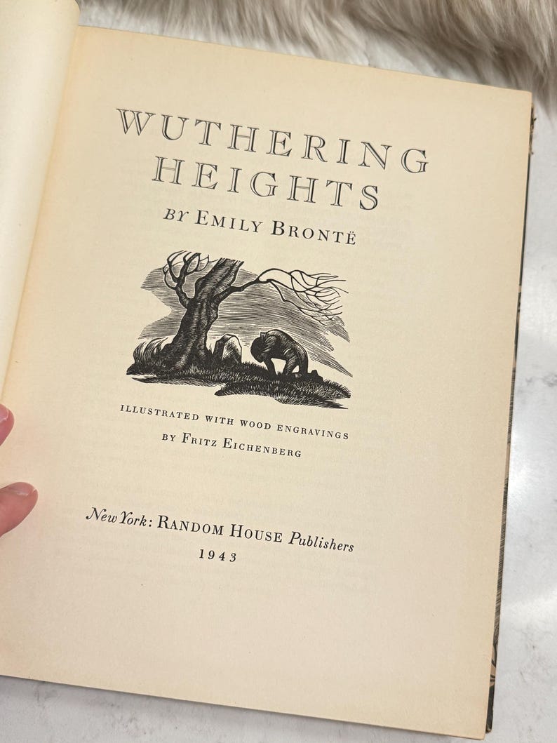 Wuthering Heights Book, Emily Bronte, 1943, Hardcover | Illustrations ...