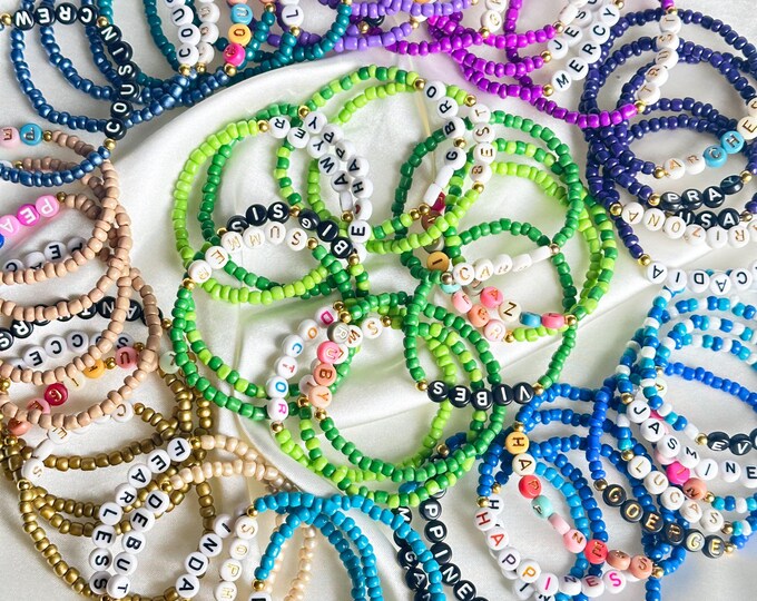 25-50-100-200-1000 Beaded Bracelets/friendship Bracelets/custom Name ...