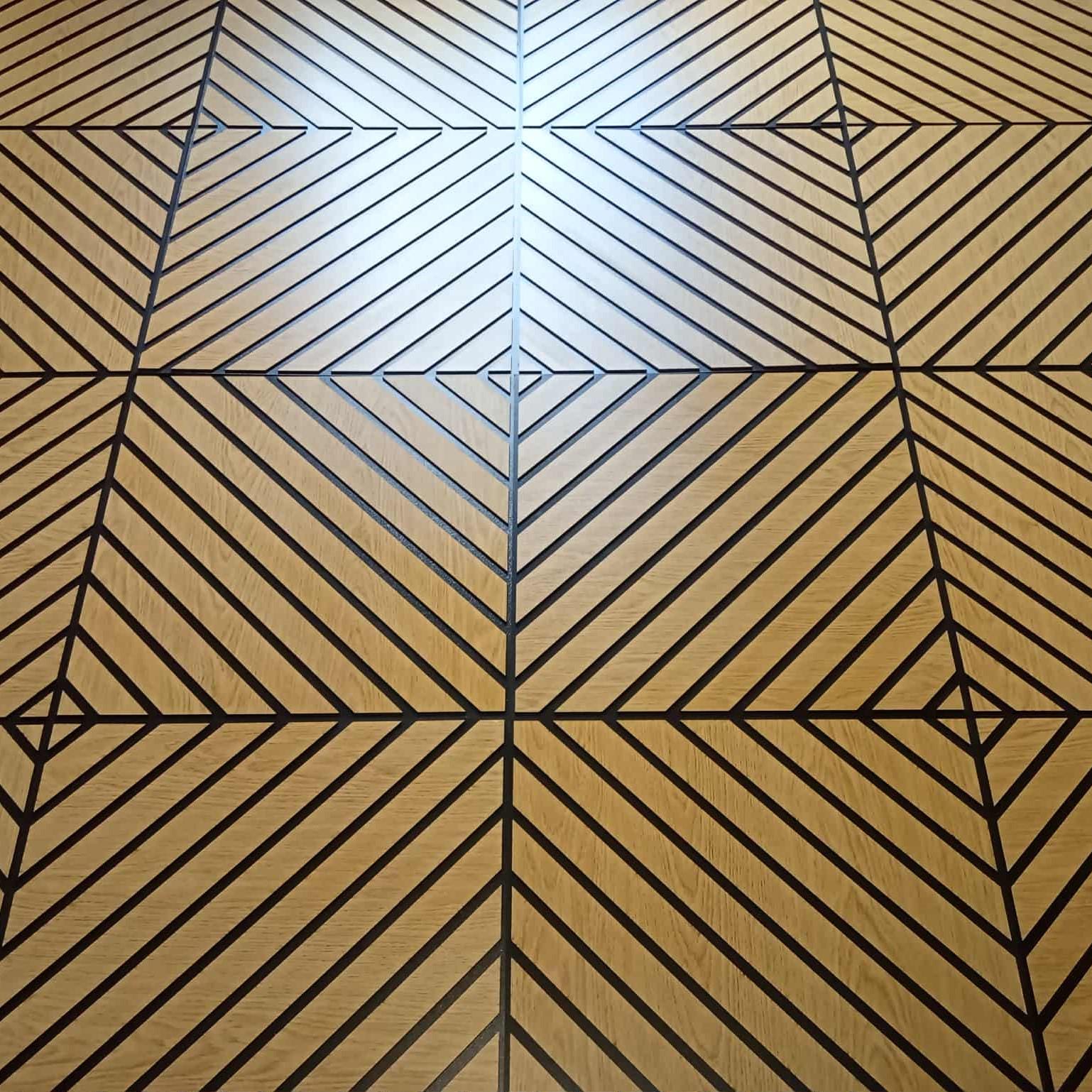Oak Lamella 3D Wall Panel: Modern Art Deco Black HDF Decor - Etsy