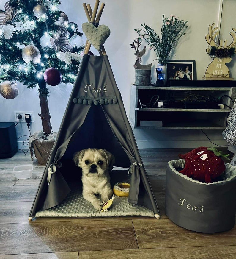 Personalized Pet Teepee, Pet Tipi, Dog Teepee, Boho Dog House, Cat Tipi ...