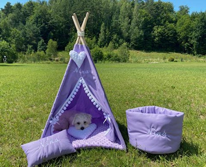 Personalized Pet Teepee, Pet Tipi, Dog Teepee, Boho Dog House, Cat Tipi ...