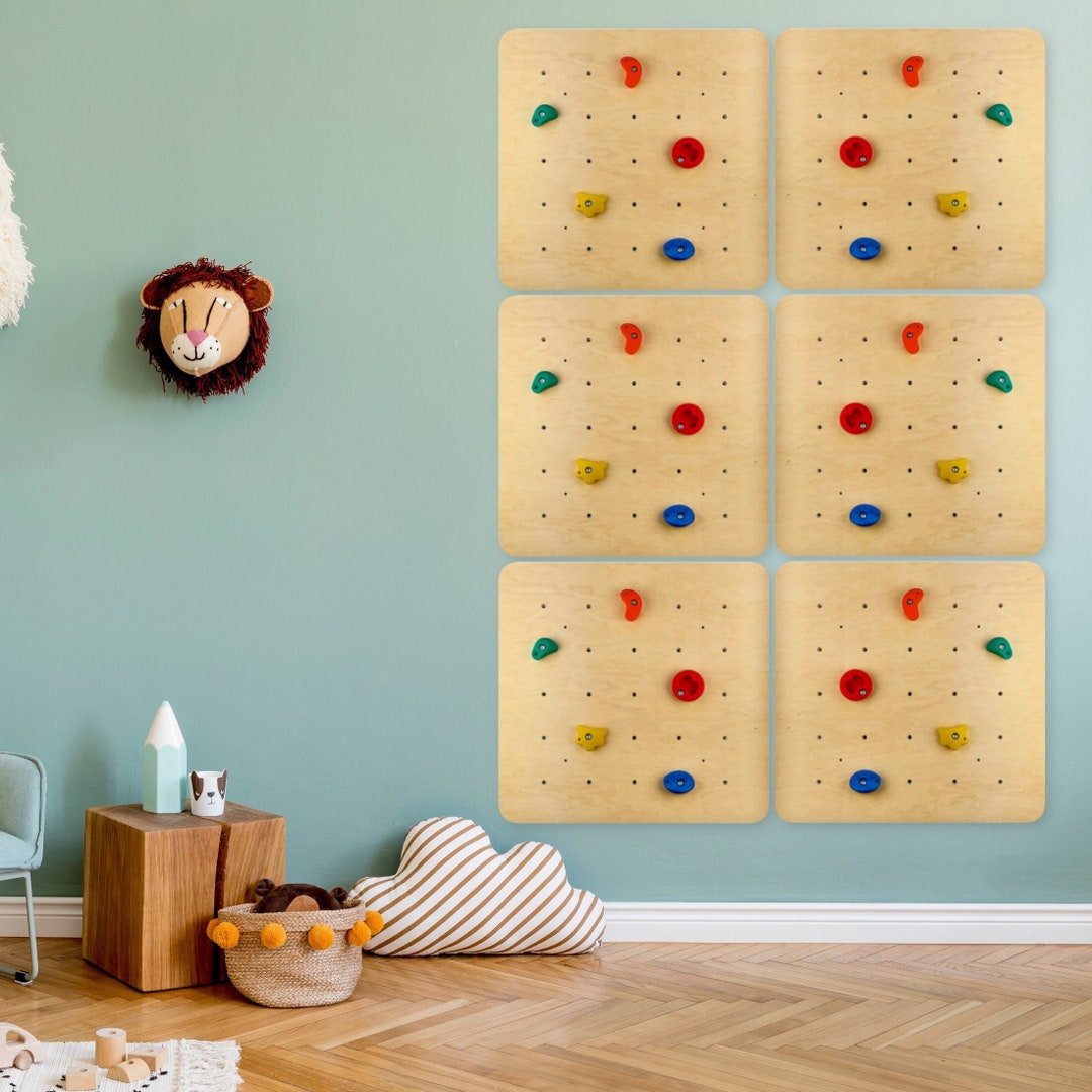 Wooden Kids Climbing Wall: Indoor Wall-mounted Module - Etsy UK