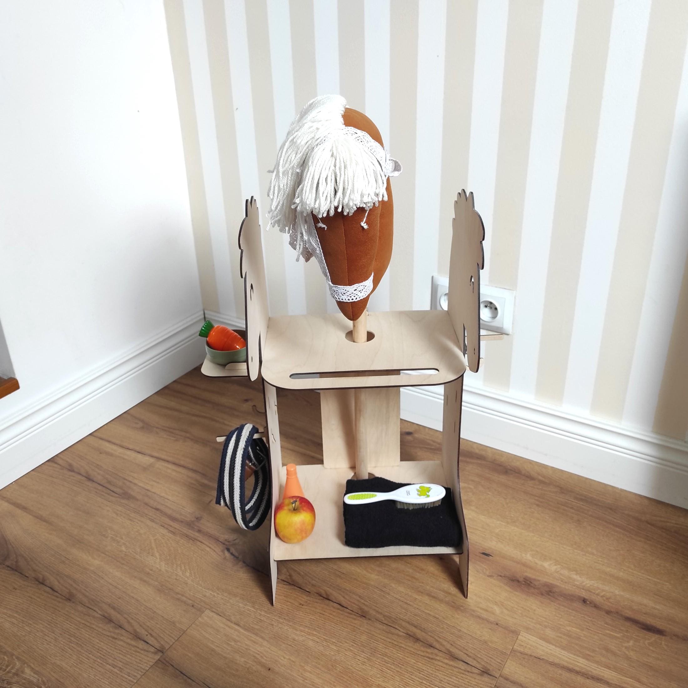 Hobby Horse Stable, Wooden Stable for Hobby Horse, Stable With Hangers ...