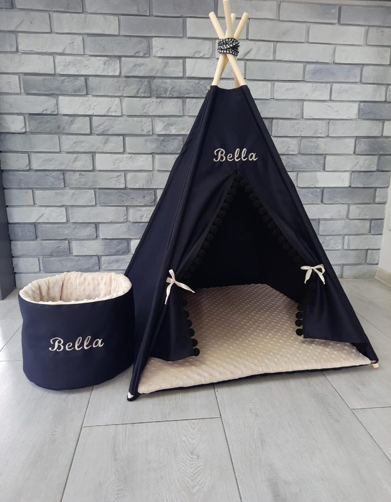 Personalized Pet Teepee, Pet Tipi, Dog Teepee, Boho Dog House, Cat Tipi ...