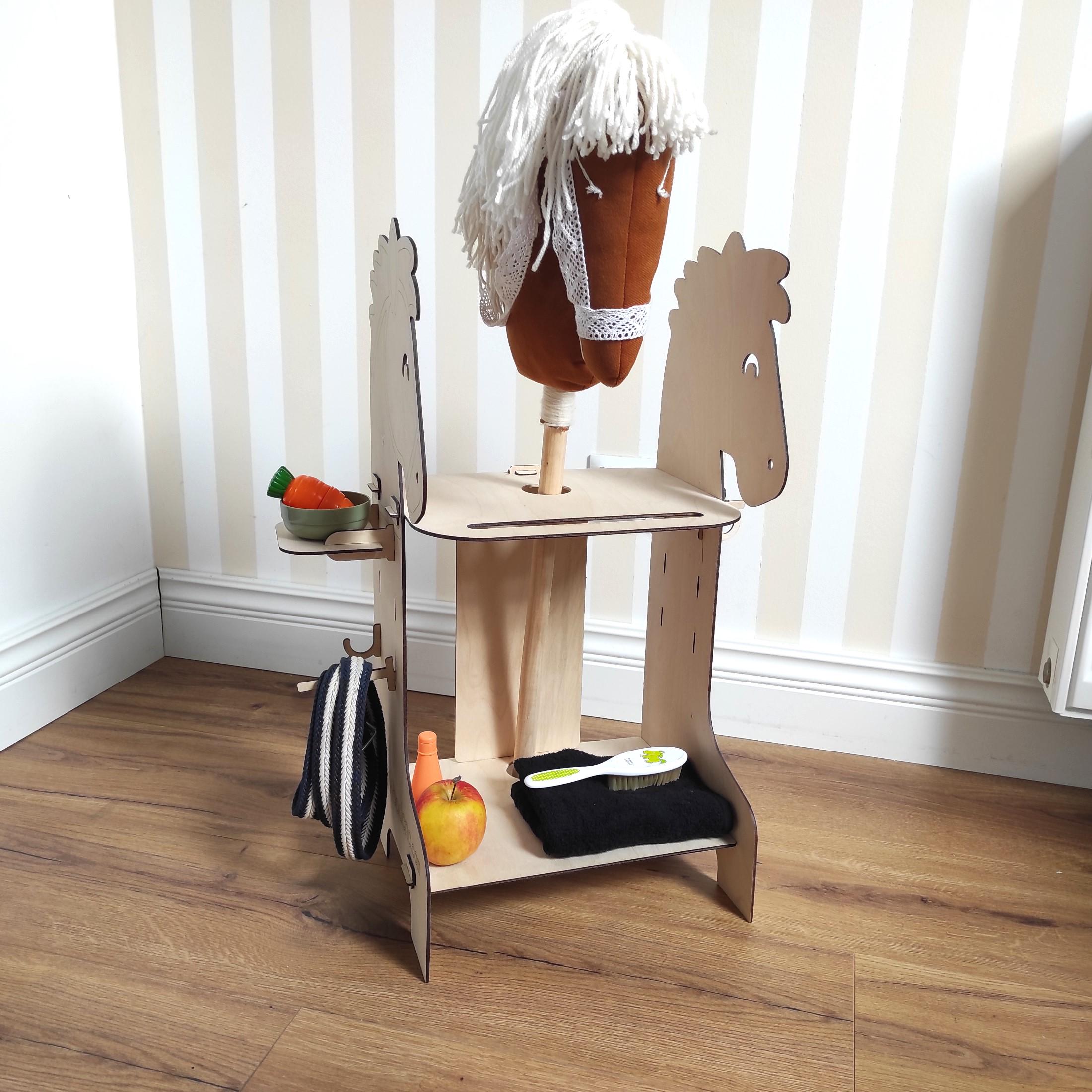 Hobby Horse Stable, Wooden Stable for Hobby Horse, Stable With Hangers ...