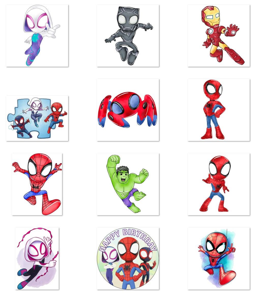 Spidey Watercolor Clipart Bundle, Superhero PNG, Spidey and His Amazing ...