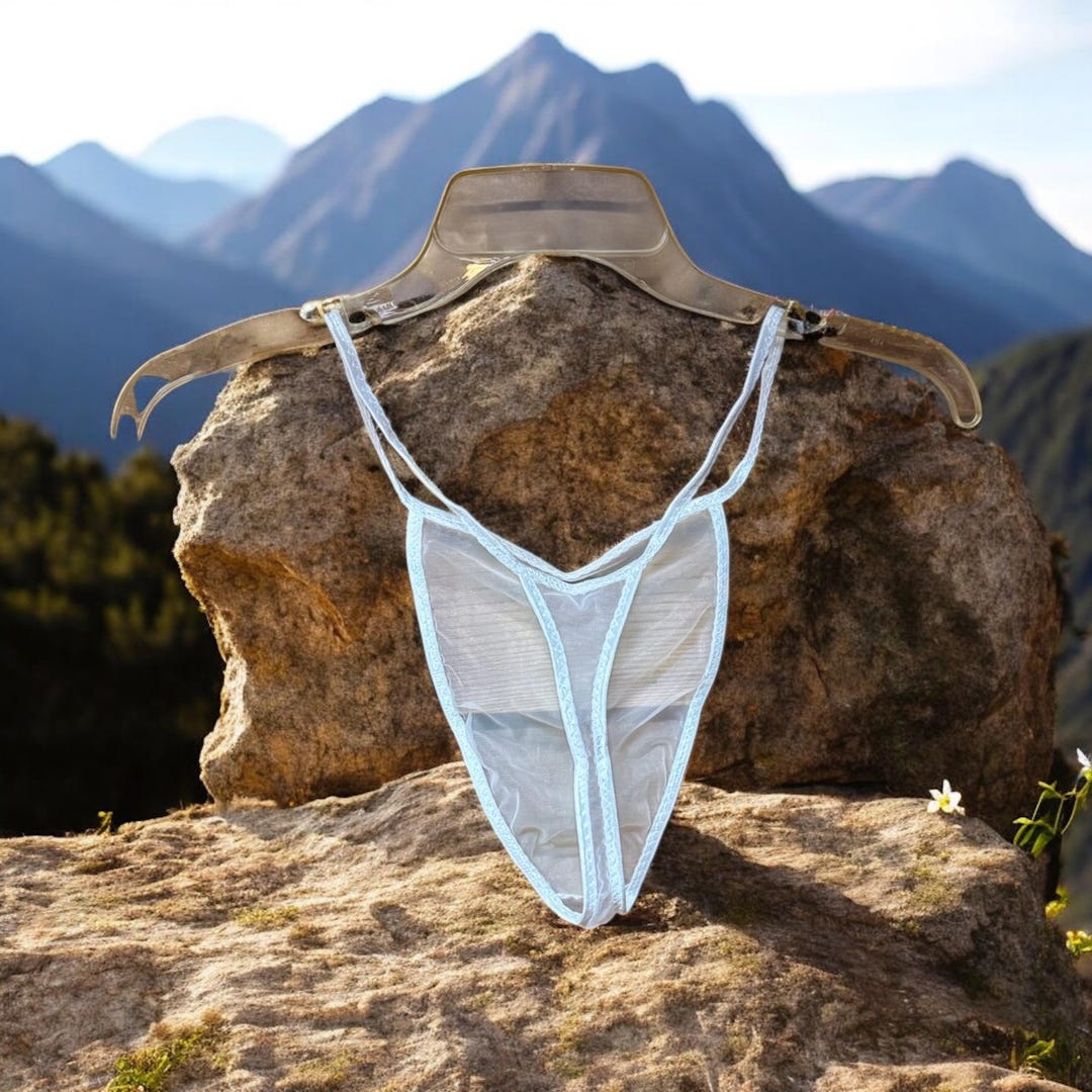 Men's White Chiffon Thong - Etsy