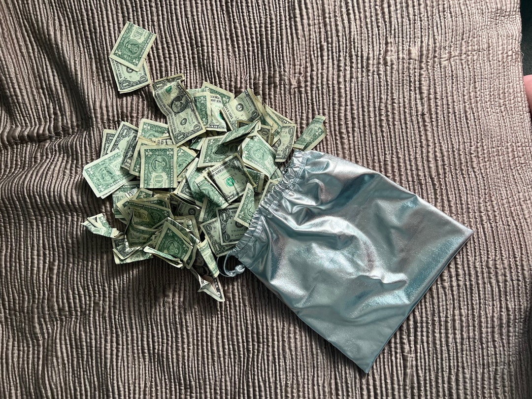 Silver Faux Leather Drawstring Money Bag - Etsy