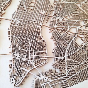 NYC Customized Wooden Map, Any City Custom Cartography, Laser Cut New ...