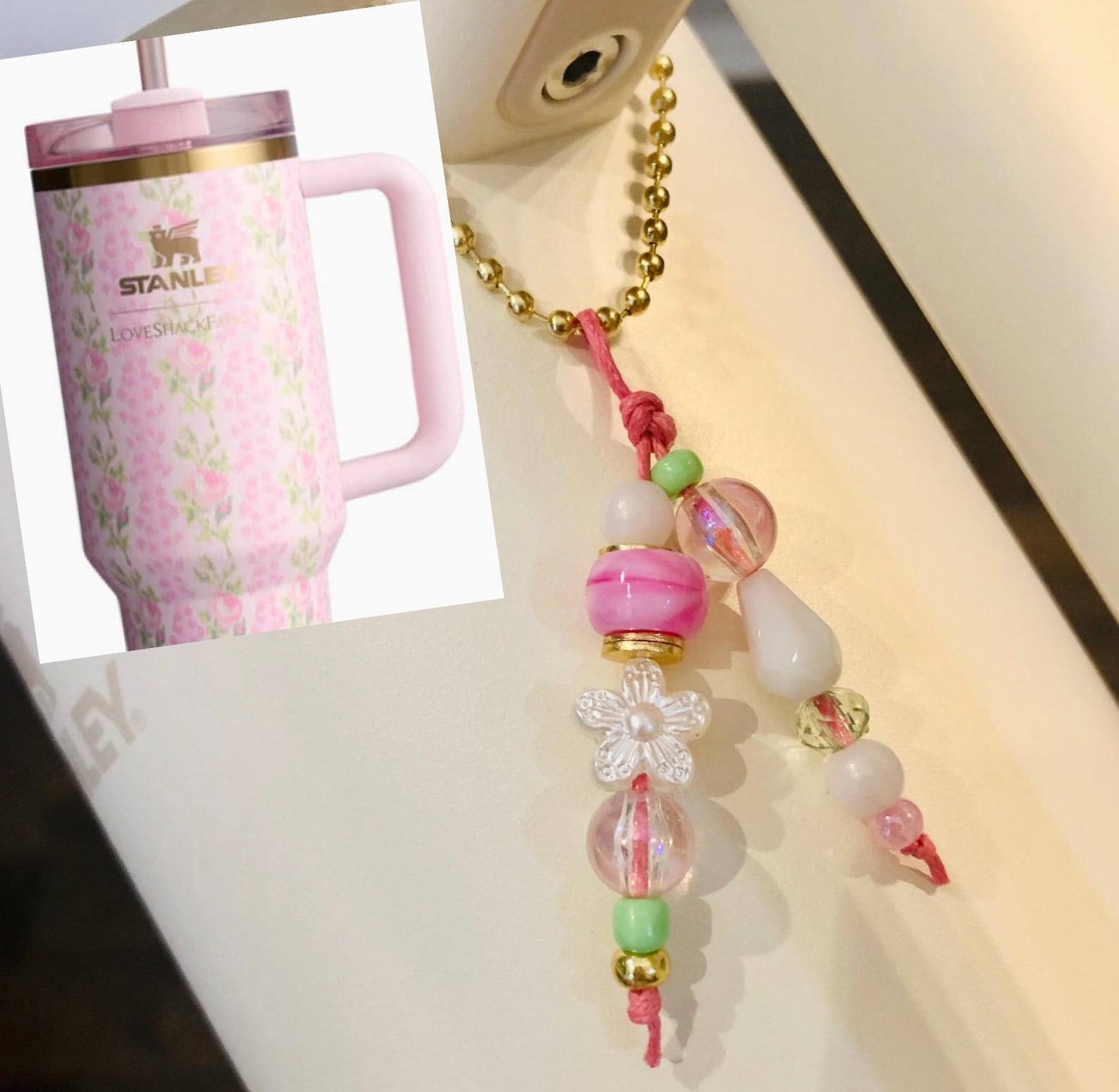 NEW! Love Shack Fancy Blooming Heirloom Handle Charms, Stanley ...