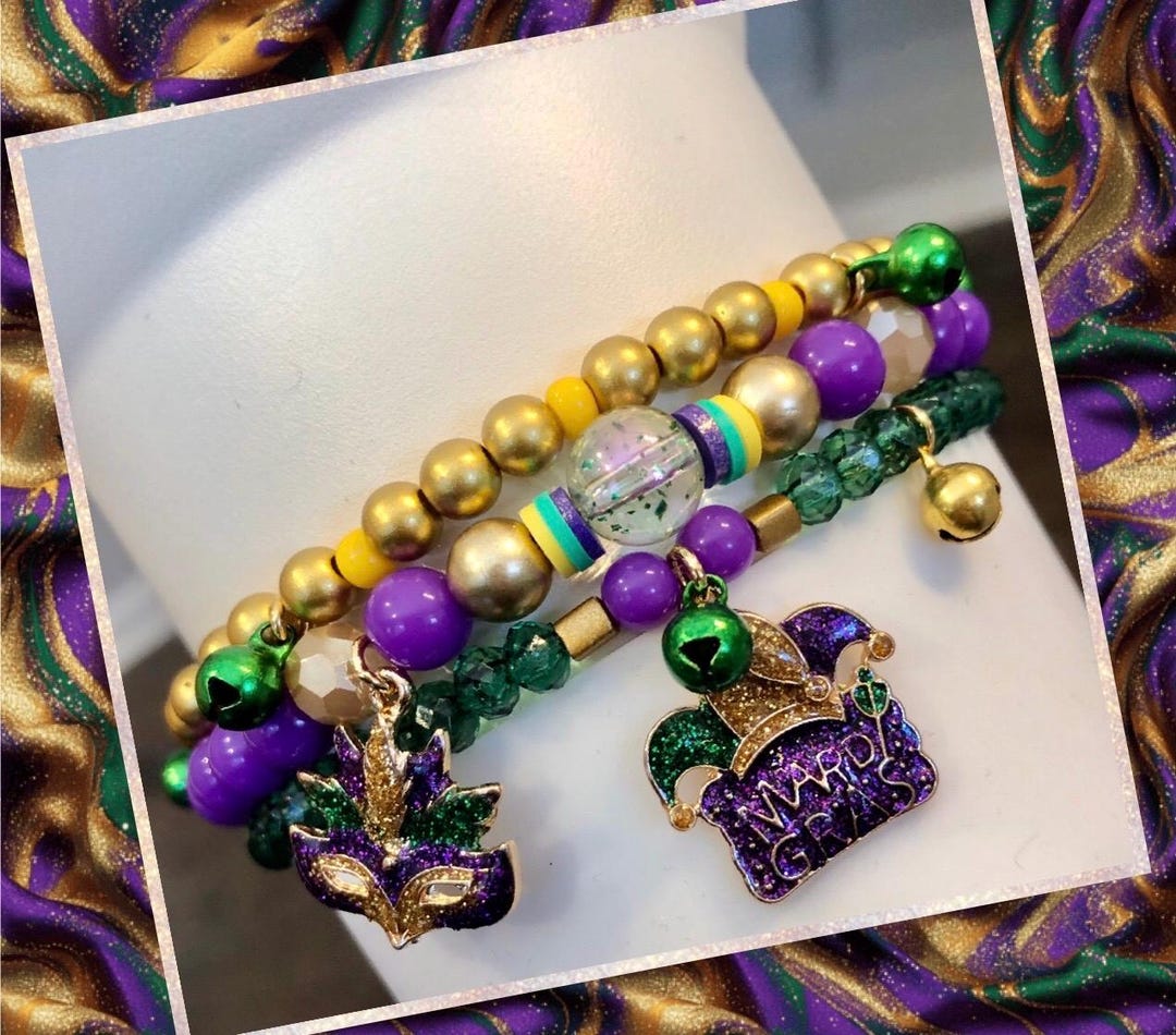 NEW Mardi Gras Blingy Tumbler Stack, Tumbler Handle Charms, Tumbler ...