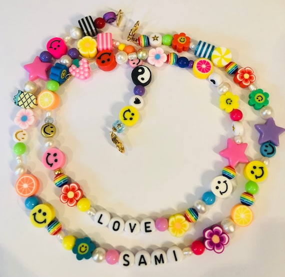 Custom Y2K Beaded Necklace Trendy Y2K Necklace Custom Made - Etsy