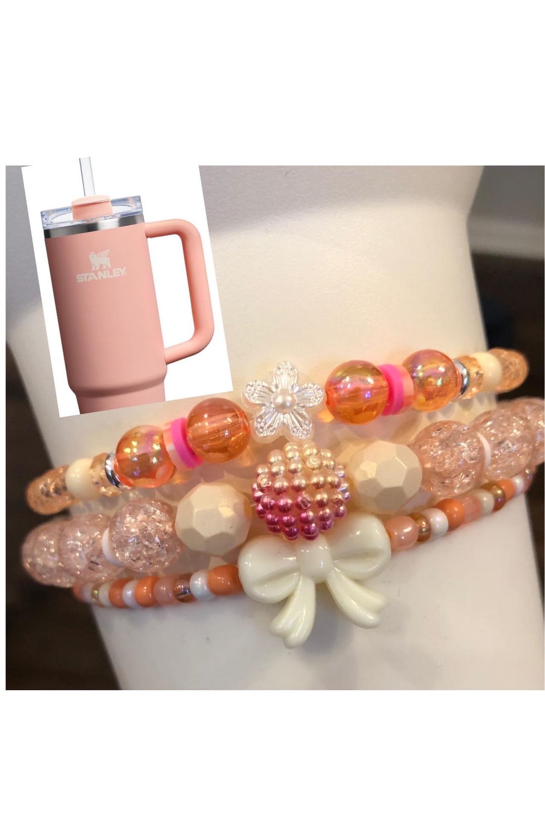NEW! Creamsicle and Sienna Tumbler Stack, Tumbler Handle Charms, Tumbler Bracelet Stacks - Etsy