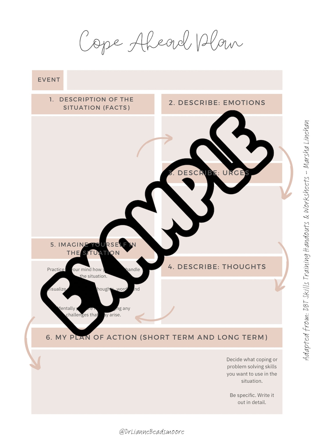 Cope Ahead Planning - DBT Therapy - Emotion Regulation- Worksheet ...