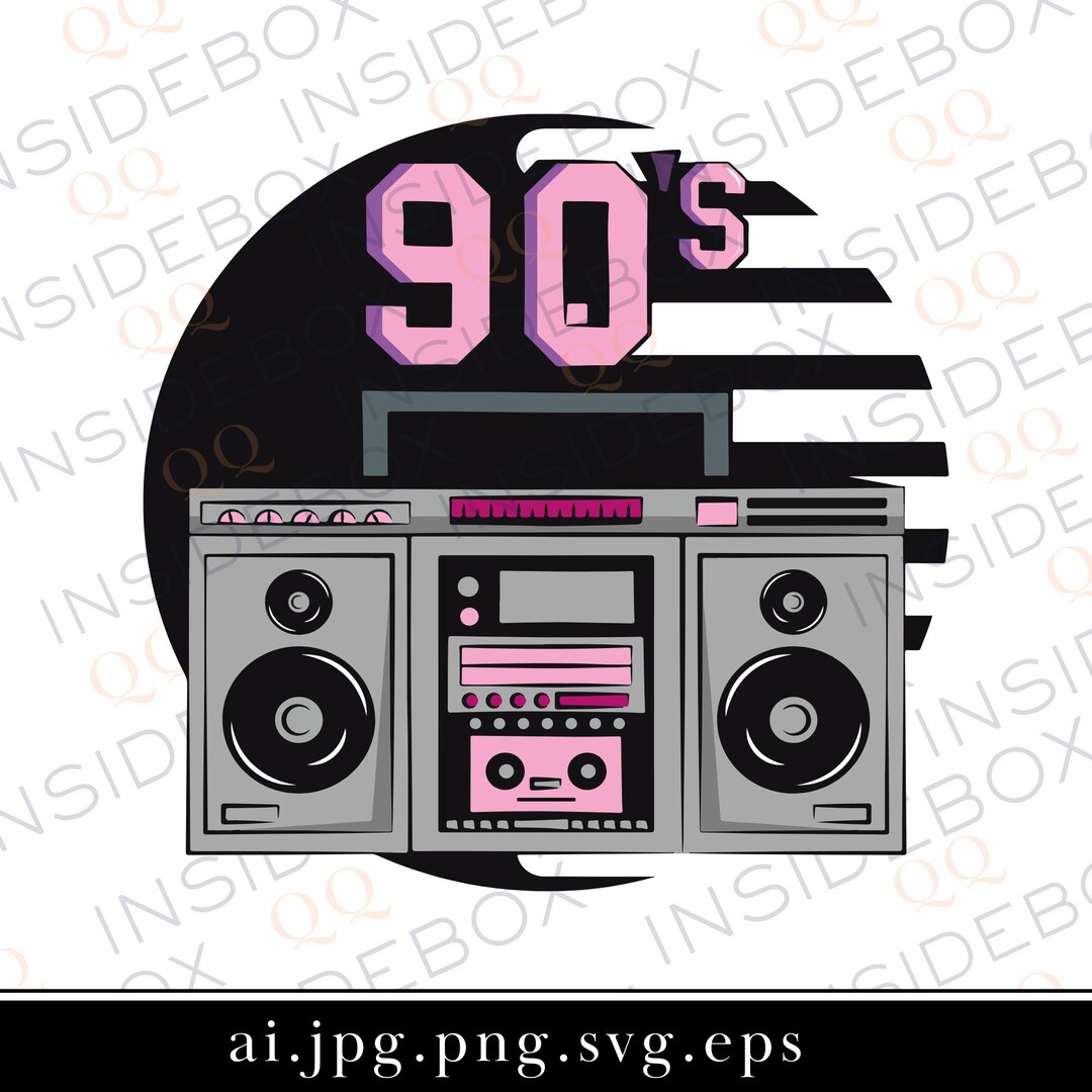 RETRO RADIO STEREO 90's. Jpg, Ai, Eps, Pdf, Svg. Digital Download. - Etsy
