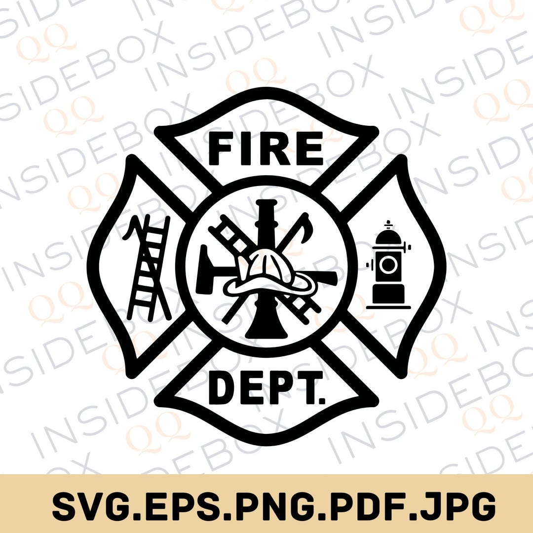 Fire Department Svg |fire Dept Svg| Maltese Cross Svg |firefighter Svg ...