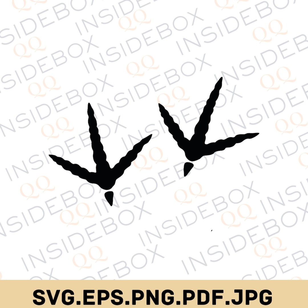 Turkey Footprint or Track. Clip Art Silhouettes, Files for Cricut. (eps ...