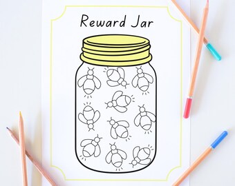 Kids Printable Reward Jar, Reward Chart Printable, Marble Jar Printable ...
