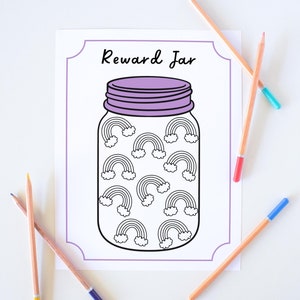 Kids Printable Reward Jar, Reward Chart Printable, Marble Jar Printable ...