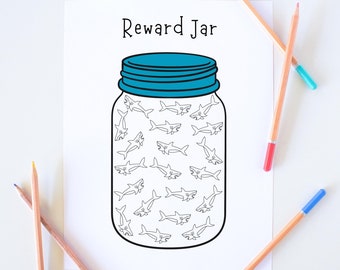 Kids Printable Reward Jar, Reward Chart Printable, Marble Jar Printable ...