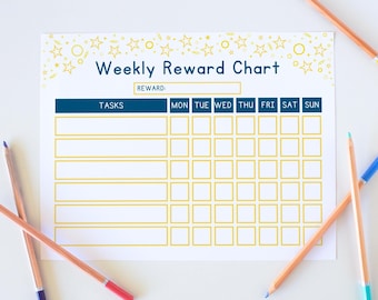 Printable Reward Chart, Kids Reward Chart, Kids Behavior Chart, Toddler ...