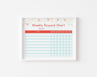 Kids Weekly Reward Chart Printable, Positive Reinforcement, Editable ...
